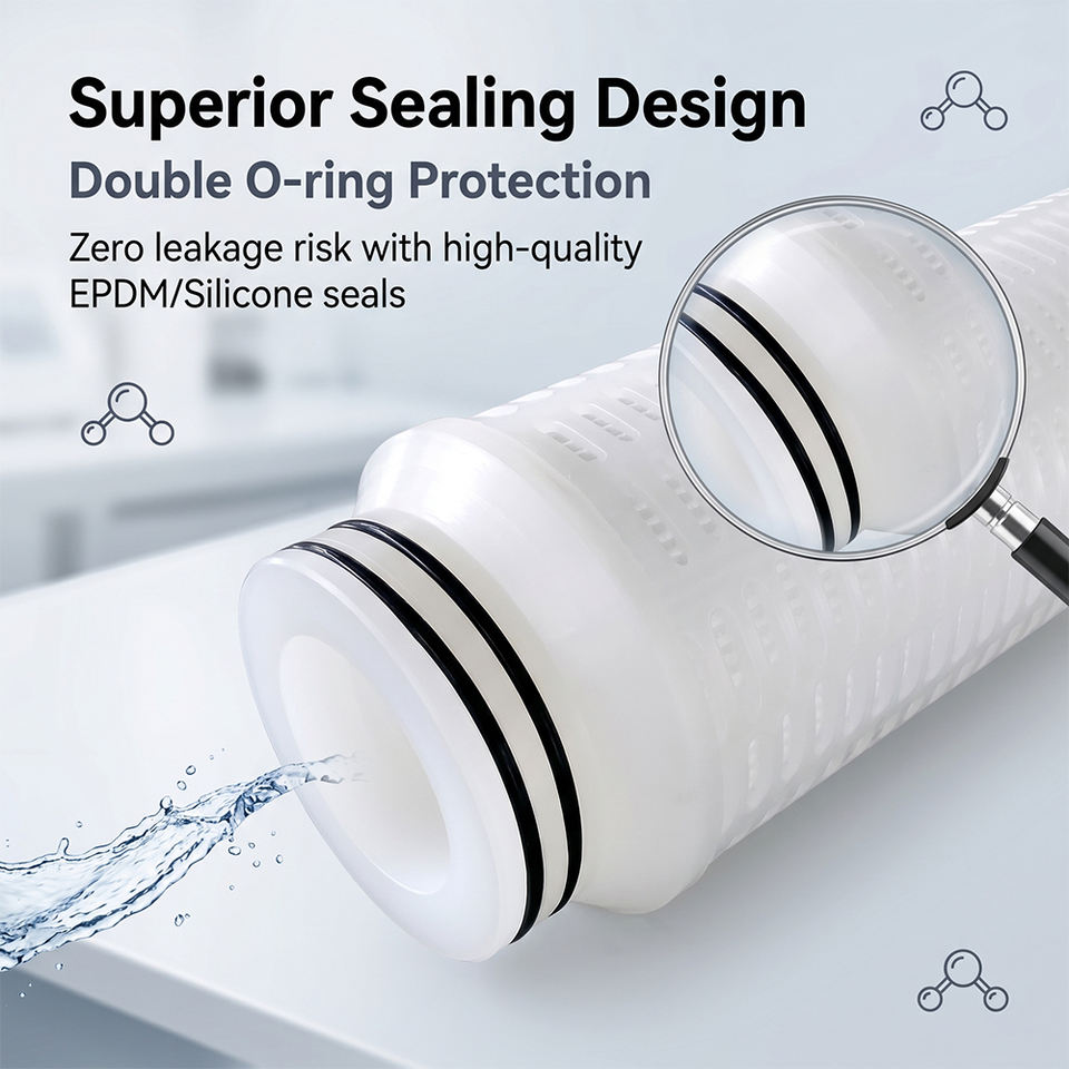Industrial Filtration PP/PES/PTFE 20 Micron Pleated Cartridge Filter ...