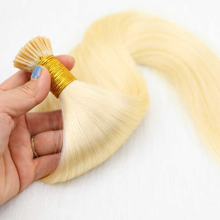 Unprocessed human hair keratin tips extension raw curly indian hair ...