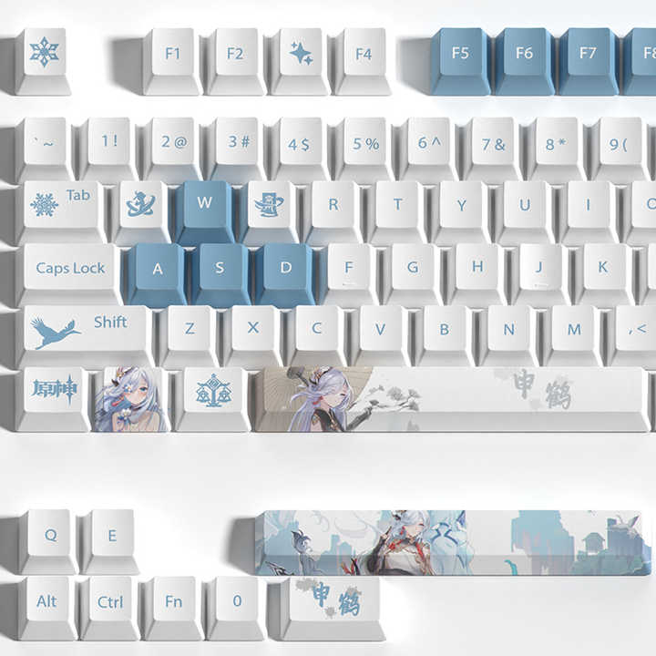 Custom PBT Keycaps - Genshin Impact Set for Mechanical Keyboards