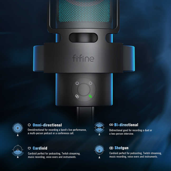 Fifine Ampligame A8 Plus USB Microphone - Professional Podcasting