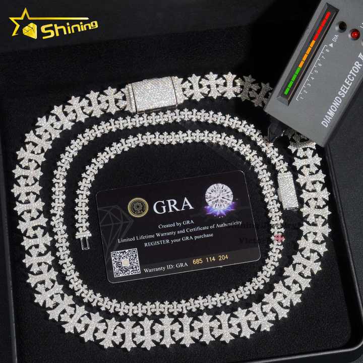 Shining Jewelry Hip Hop Rapper Style Necklace 925 Sterling Silver