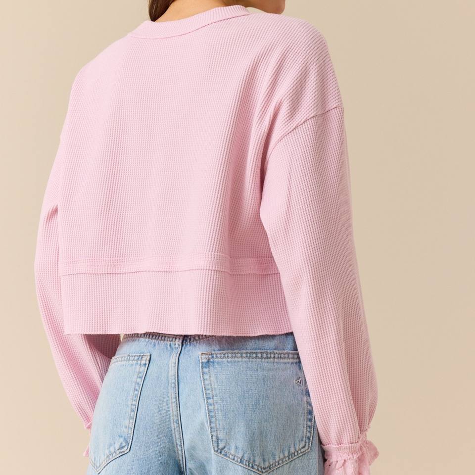 Custom Logo Wholesale Women's Oversized Long Sleeve Soft Light Crew ...