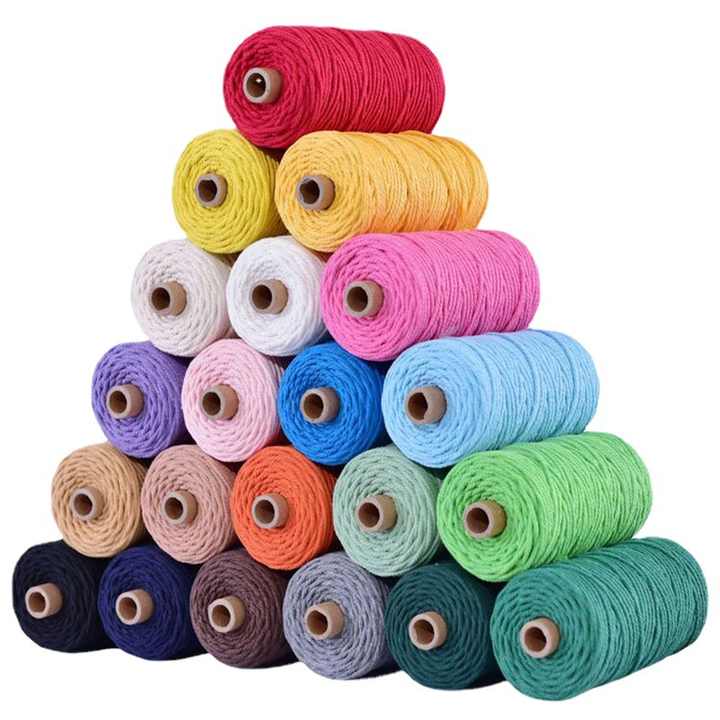 4mm 100m/roll 100% Cotton Filament Yarn Knitting Dyed Sewing Thread ...