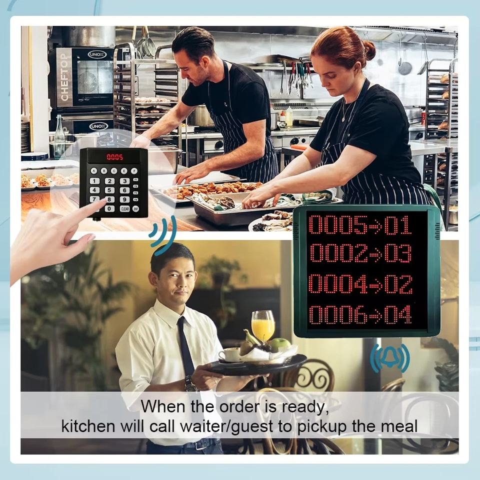 433MHz Wireless Queue Call System Voice Call for Restaurant Hospital ...