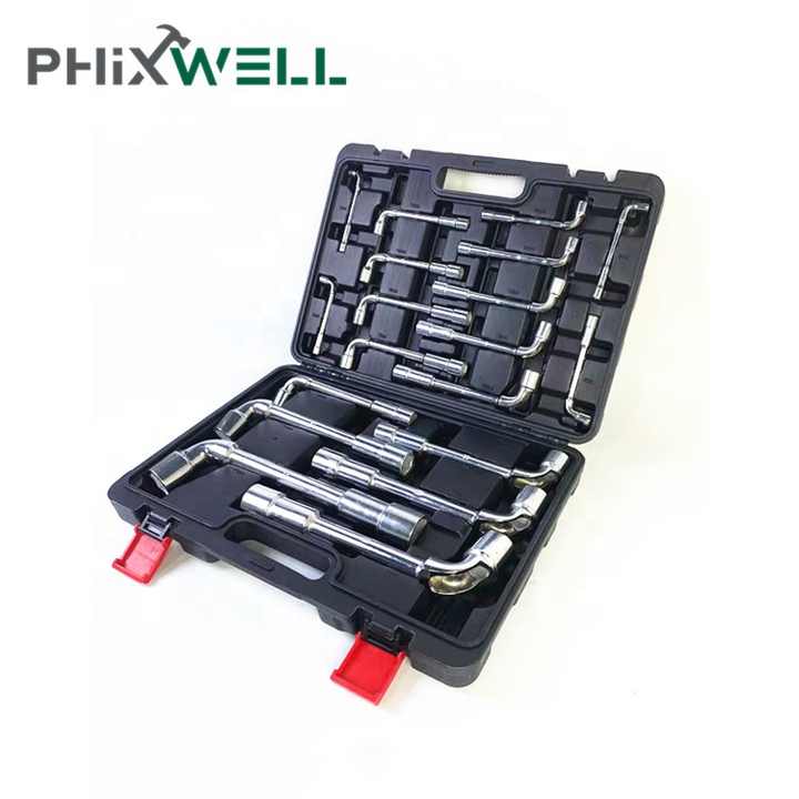 19PCS L-shaped Box Wrench Torque Spanner Elbow Perforated Outer ...