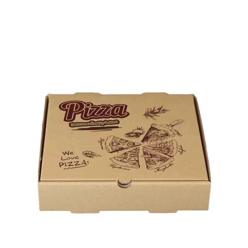 Disposable Pizza Box Colored Corrugated Kraft Paper Pizza Takeout ...