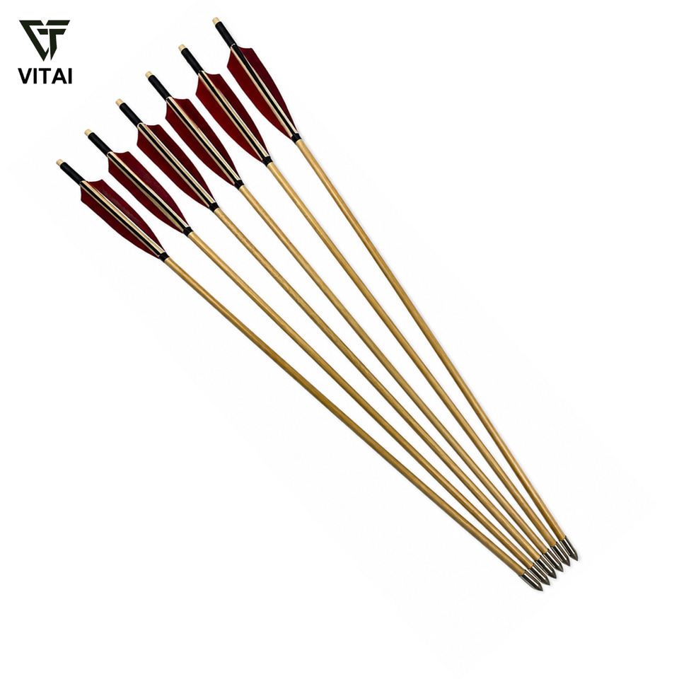 Traditional Bamboo Wooden Arrows for Recurve Bow Longbow Archery ...