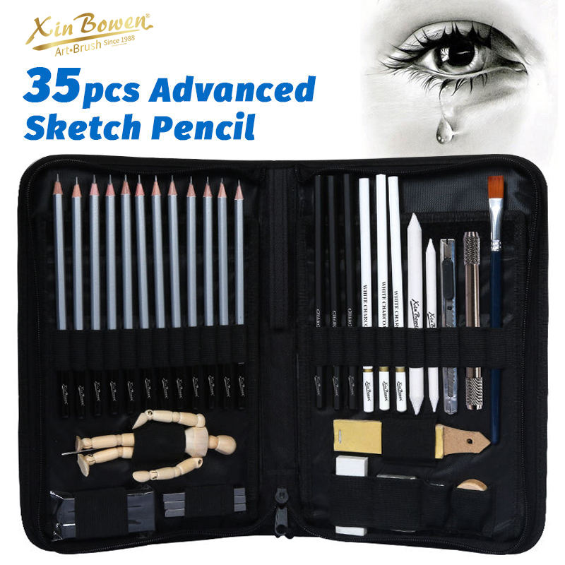 Xin Bowen Professional 35-PC Art Set Sketch Pencil for Drawing Sketches ...