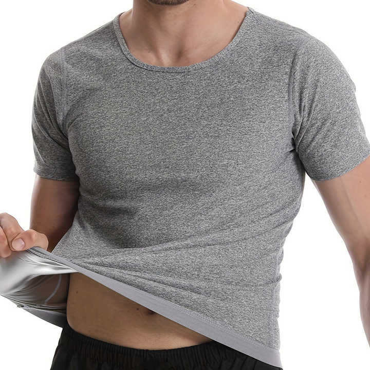 Burn Fat Shape Your Body Compression Body Shaper T-Shirt Men Sweat ...