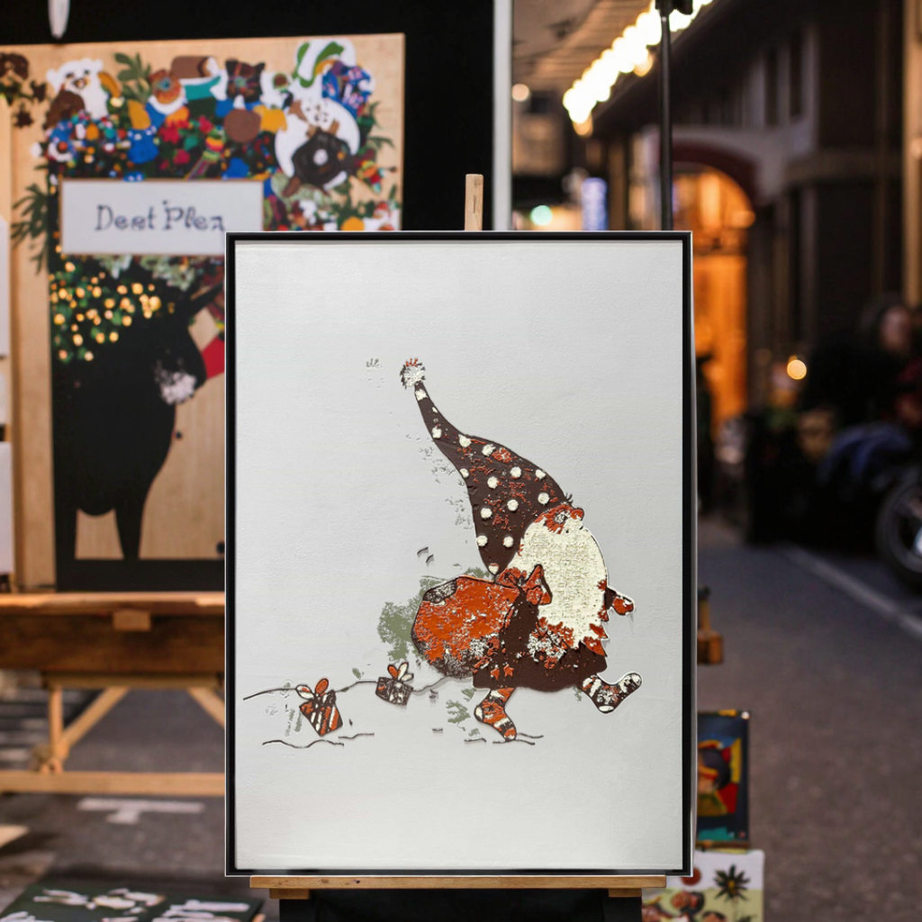 Noel Baba Yağlıboya Tablolar - Şenlikli Ev Dekorasyonu Çözümleri