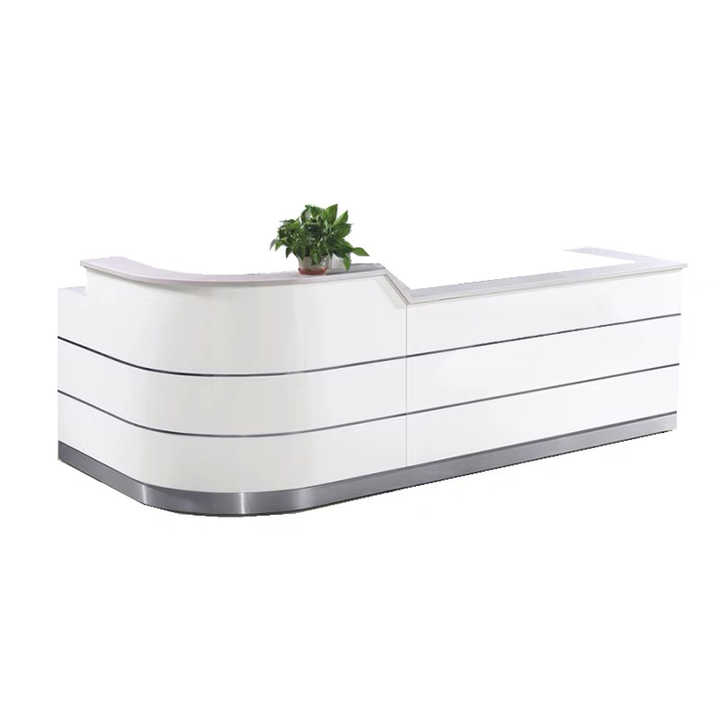 High Class Reception Desk Reception Counter Front Desk with Curved ...