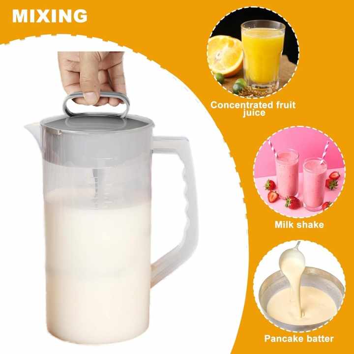 2 Quart/64oz Plastic Water Pitcher Plunger Angled Blades Drinks ...