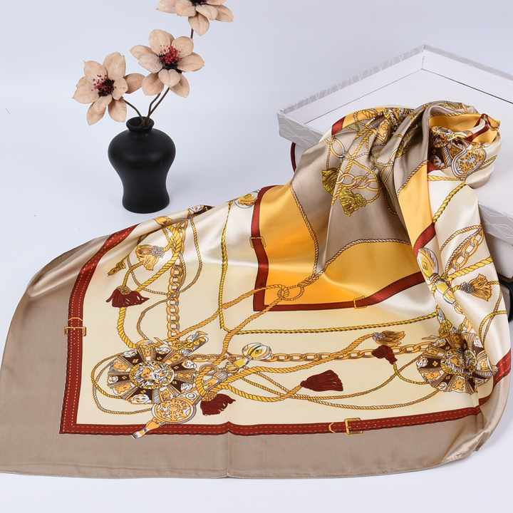 Wholesale Women Cheap Scarf Custom Printing Logo Lady 90*90cm Large ...