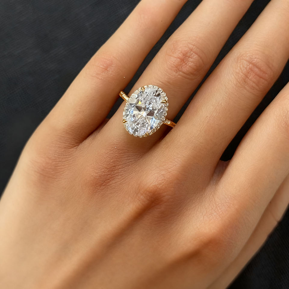 Abiding Jewelry Timeless Design Custom halo Setting Real Gold Multi ...