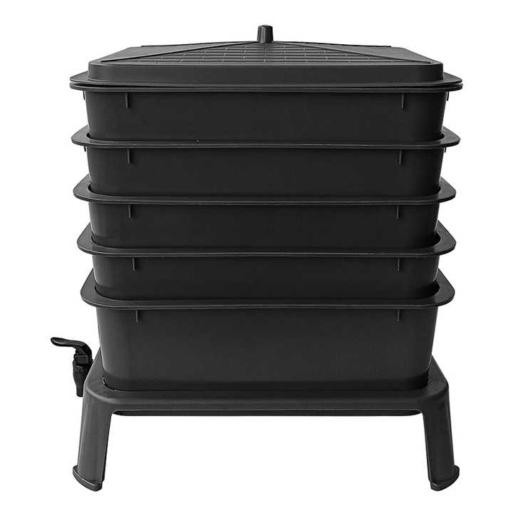 50L Black Worm Compost Bin for Garden Composting & Vermicomposting - OEM