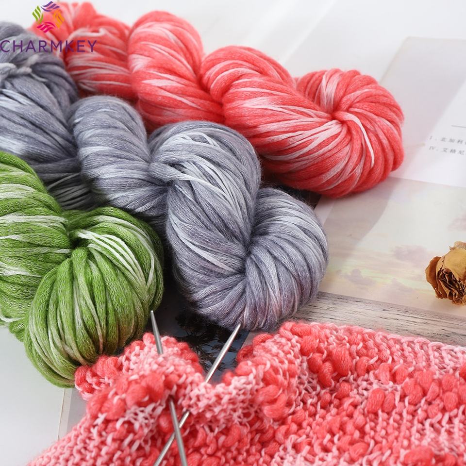 Direct Selling 100g Hand-knitted Scarf Fancy Polyester Slub Knitting ...