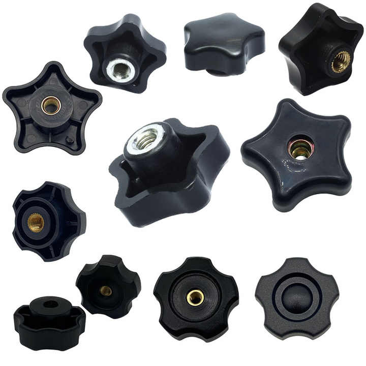 Custom Black Rotary Threaded Bakelite Screw Wing Lobe Plastic Knurled Knob Round Ball Star ...