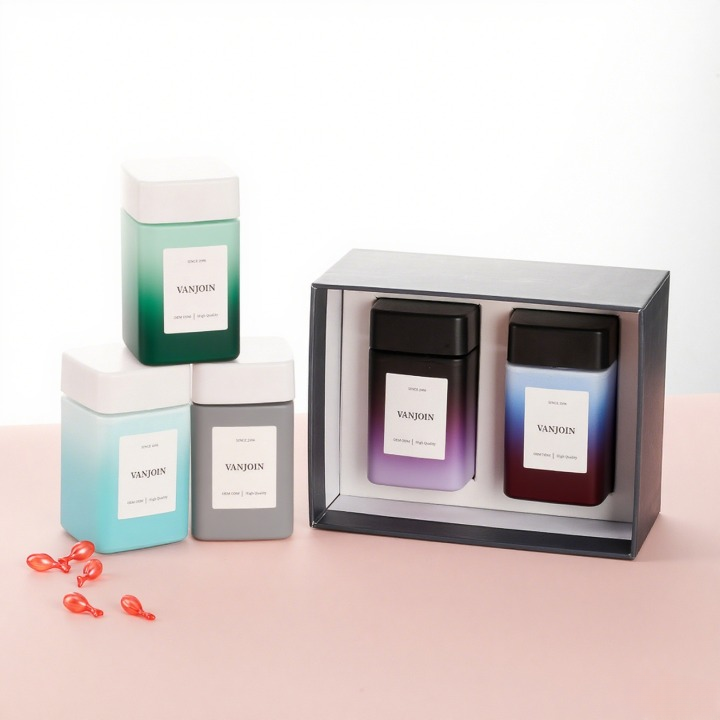 60 Tablet Capsule Custom Frosted Matte Glass Bottle 110ML Medical Vitamin Pill Glass Jar Empty ...