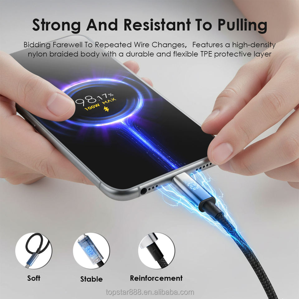 BB37-1 2026 Gradient Color USB C to L Cable with LED Display 30W Fast ...