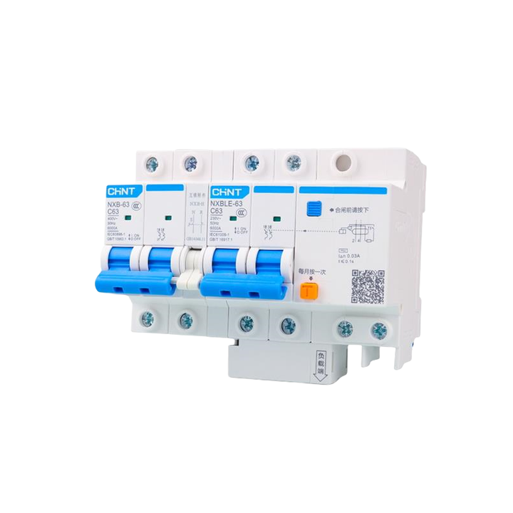 CHINT NXB NXBLE Series 1p 2p 3p 4p MCB RCBO Dual Power Leakage Protector Circuit Breaker ...