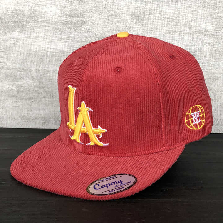 Custom Letters Casual Premium Embroidery Logo Middle Crown Corduroy Cap ...