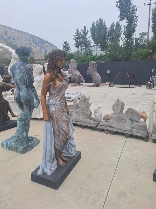 Life Size Outdoor Garden Nude Women Bronze Sculpture Statue