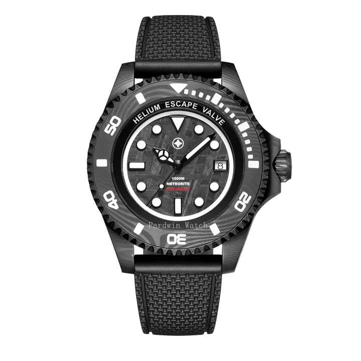 Custom Made Damascus Steel Watch - Diving Watch Automatic
