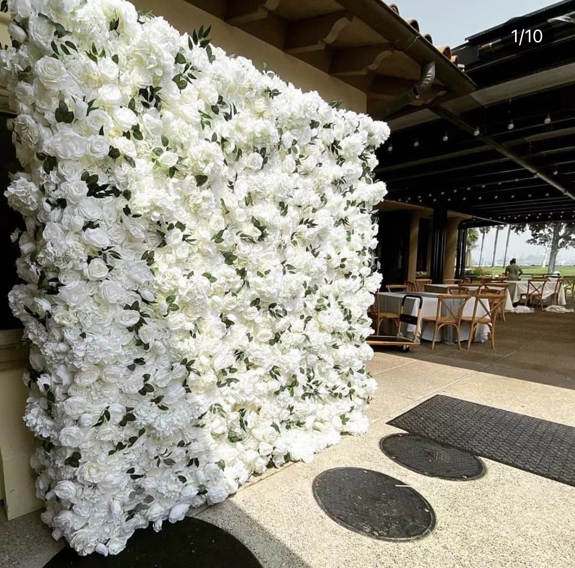 J-092 8x8 Flower Wall Wedding Rose Floral Wall 3D Roll up Cloth Flower ...