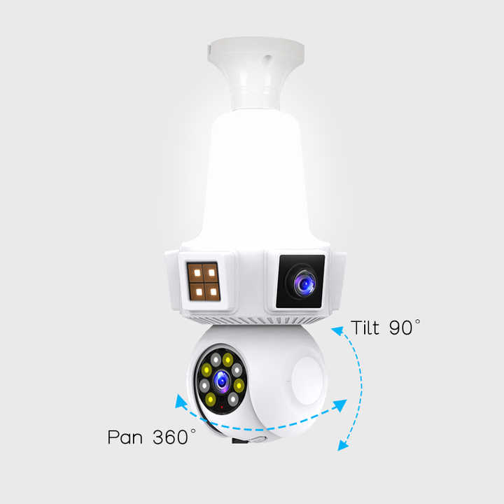 V380 Pro Wireless E27 Socket Bulb Camera CCTV Security Monitoring 1080 HD WiFi Bulb Camera IR ...