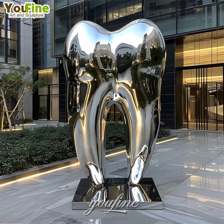Stainless Steel Teeth Sculptures for Dental Clinic Decor