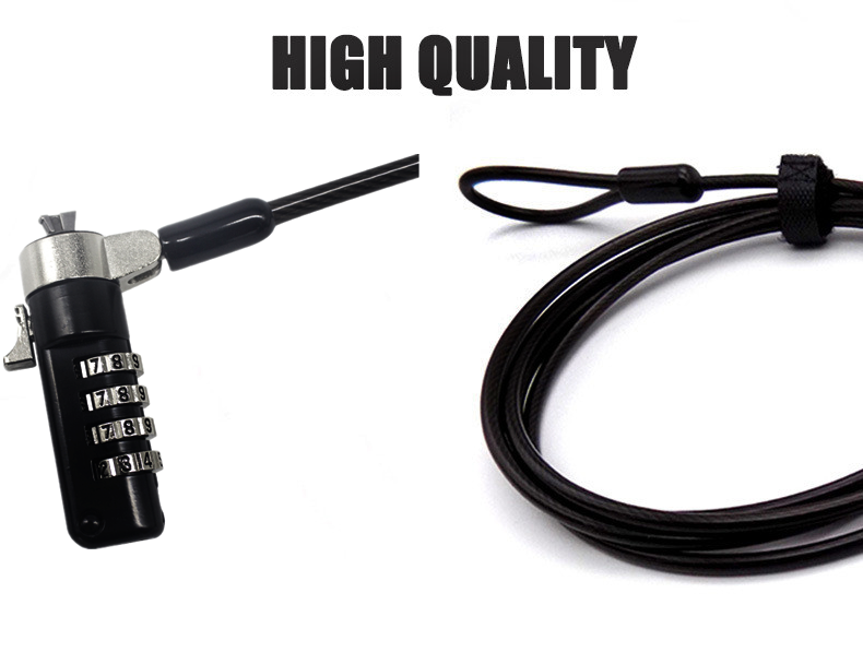 Universal Steel Anti-Theft Security Cable Laptop Lock Detachable Wedge ...