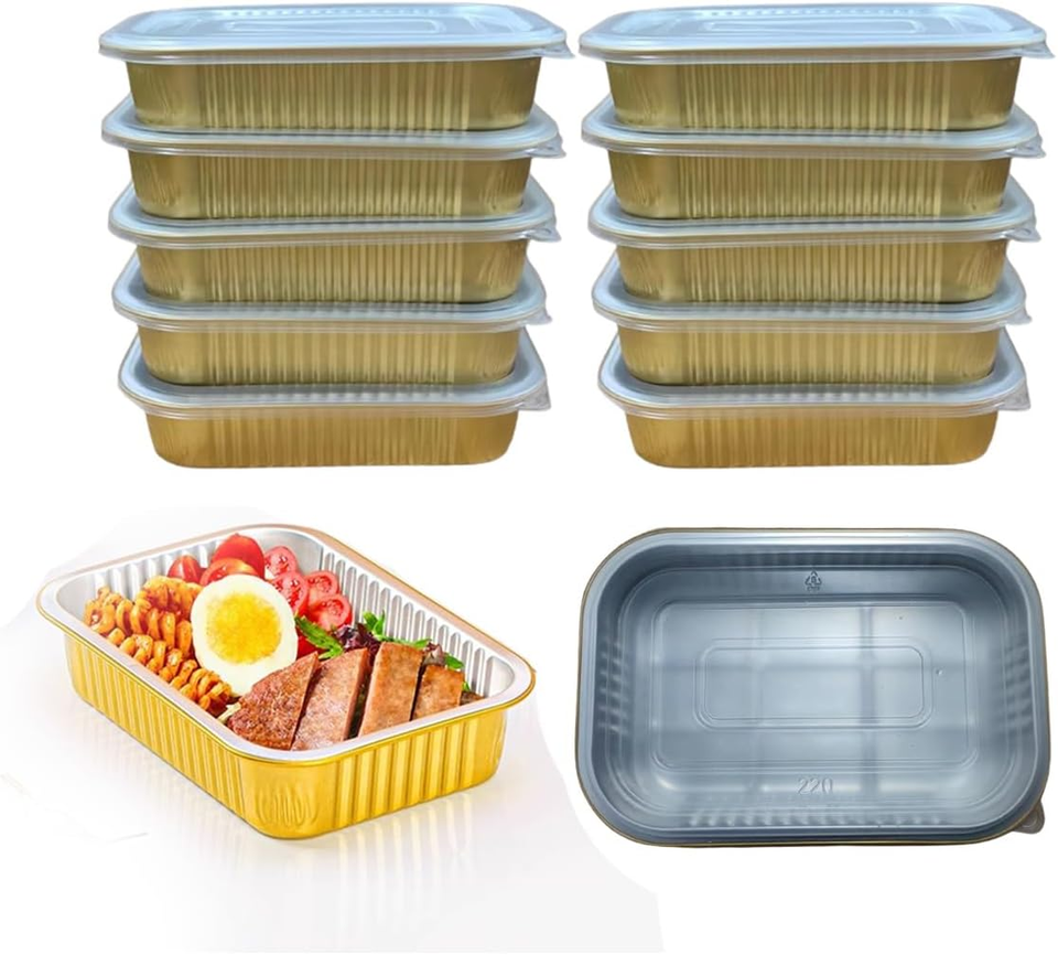 Microwave Oven Gold Color Aluminum Foil Takeaway Tray Disposable ...