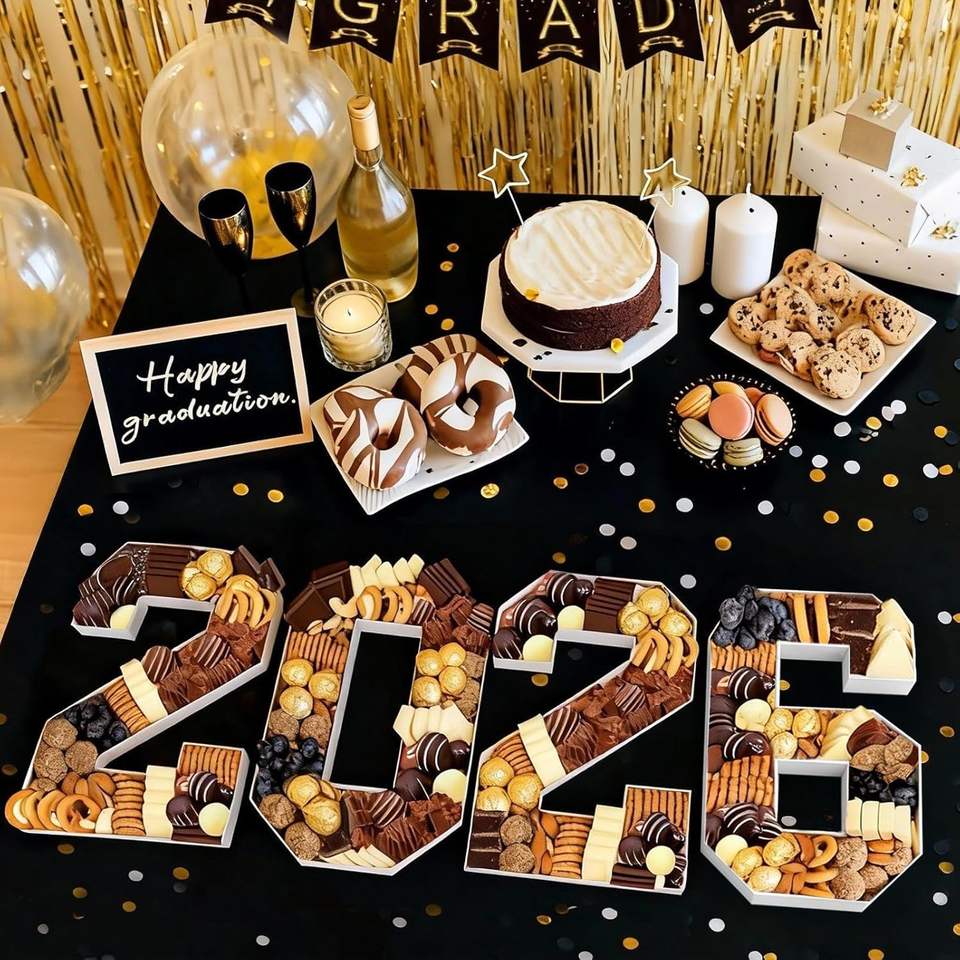10inch Waterproof Graduation 2026 Numbers Charcuterie Box Food Grade ...