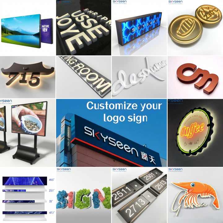 SKYSEEN Customized 3D Neon Effect Acrylic LED Sign RGB Color Changing ...