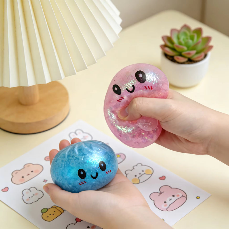 Cute Colorful Baozi TPR Squishy Toy with Steamer Box Stress Reducing ...