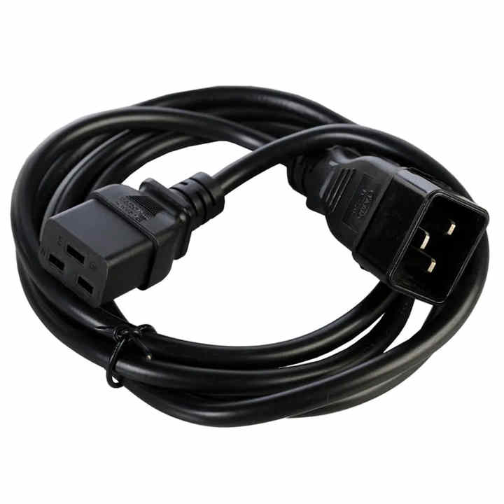 Heavy Duty 3ft PDU UK US EU Plug C20 C13 Splitter 250V Extension Power Cable 12AWG 20A C19 to ...