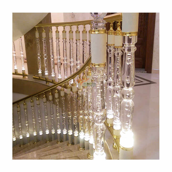 Modern Roman Stair Balcony Outdoor Railing - Crystal Balustrade