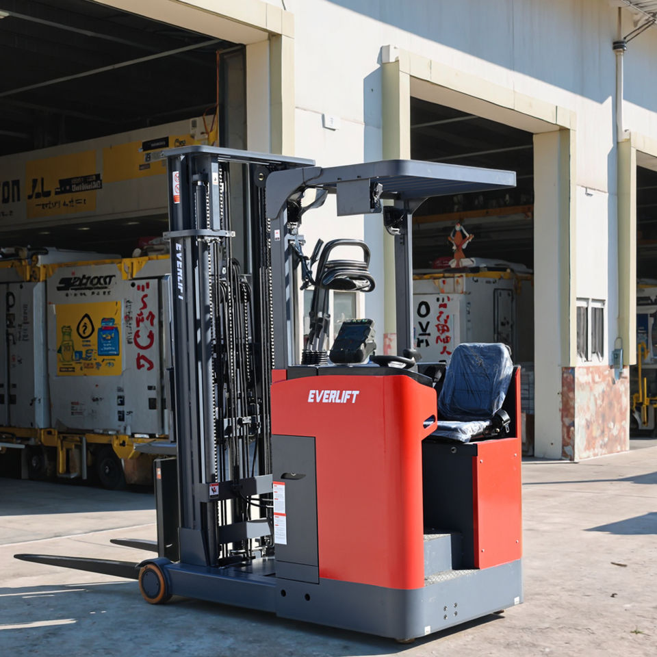 HELI Seated Electric Reach Stacker 1.5T 2T Long Reach 6m Mast Warehouse ...