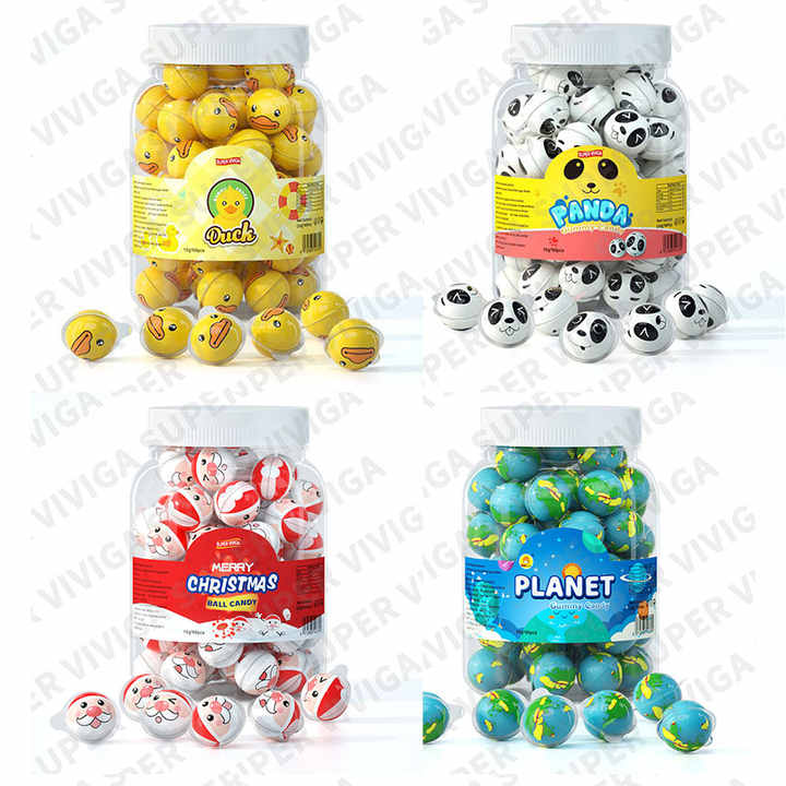 Halal Yummy Ball Gummi Sweets Filled Fruit Jam Jelly Gummy Soft Candy ...