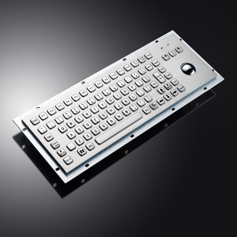 Rugged IP65 Metal Industrial Keyboard with Backlit Keys Trackball Mouse ...