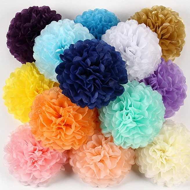 8" 10" Tissue Paper Flower Ball Pompoms for Events