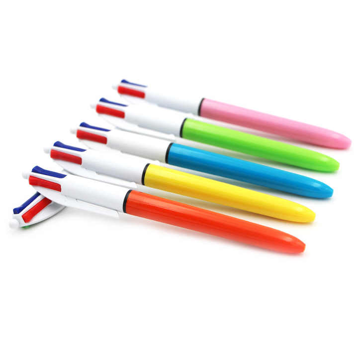 Promotional Plastic Custom Logo Imprint Multi-Color Pen