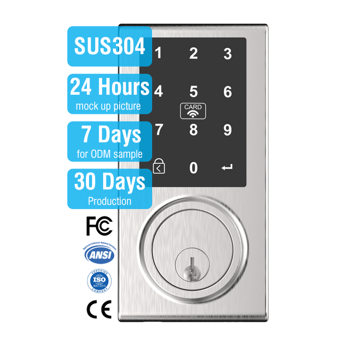 Te'an Aluminum Deadbolt Digital Door Lock Electronic with Code Card ...