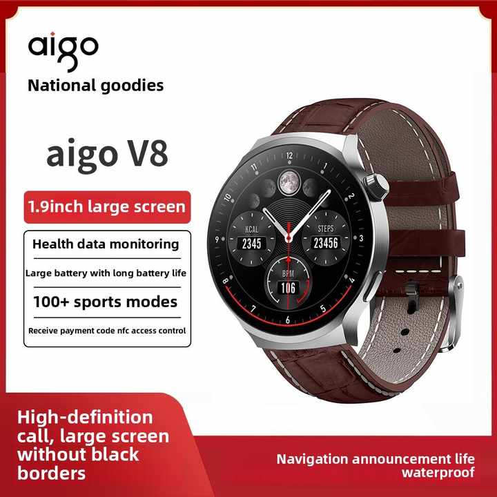 Aigo Patriot V8 Smart Watch - High-Definition, Bluetooth Call Watch for Men
