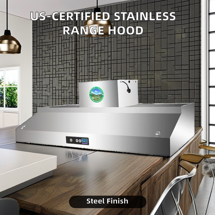 US-Certified Commercial Range Hood Stainless Steel Electric Ventilation ...