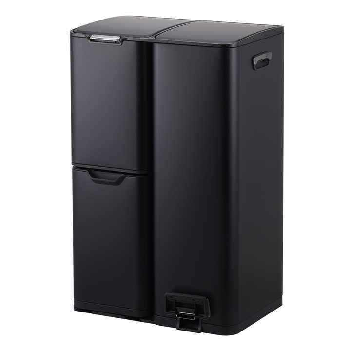 High Quality 60L 3 Compartment Multi-use Stainless Steel Dustbin With ...