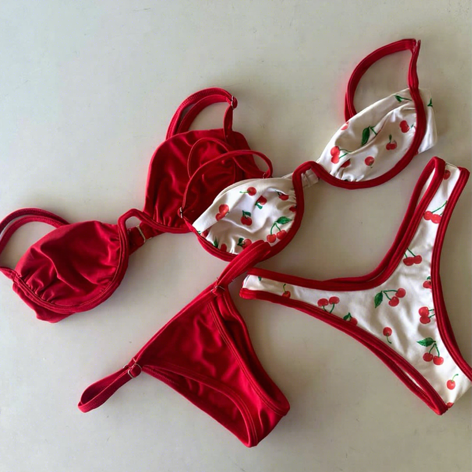 Custom Sexy Underwire Bra Bikini Set New Style Women's Swimsuit 2 Piece ...