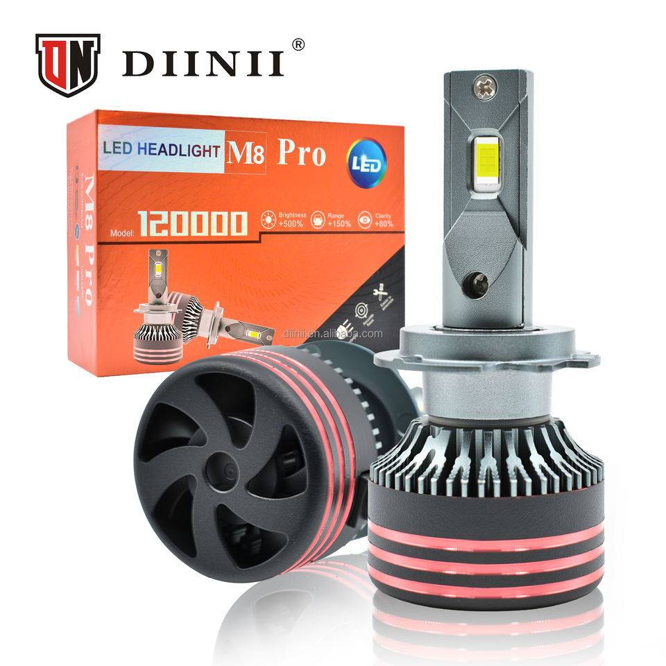 M8PRO H7 High Power Mini LED Headlight Bulbs 12V 130W 13000LM New ...