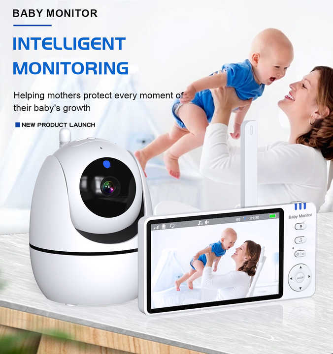 5-inch Baby Monitor with 720P HD, Pan-Tilt, & Night Vision