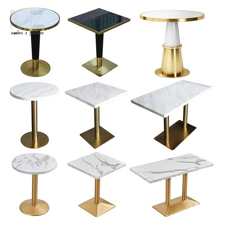 Marble Top Cafe Table - Luxury Mesa Marmol for Restaurants